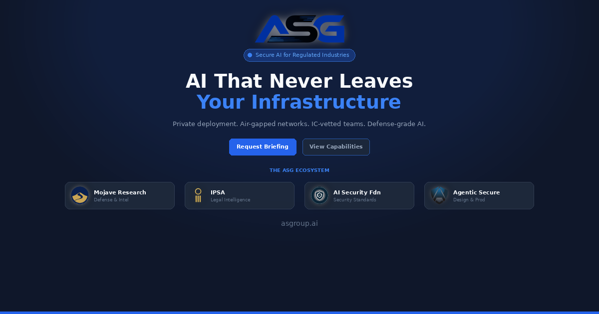Agentic Secure Group | Defense-Grade AI for Regulated Industries